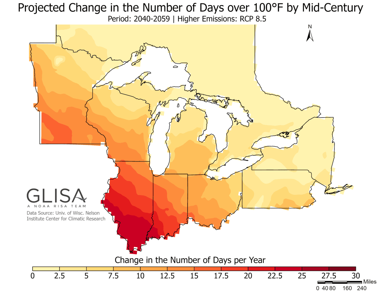 Great Lakes Regional Climate Change Maps | GLISA