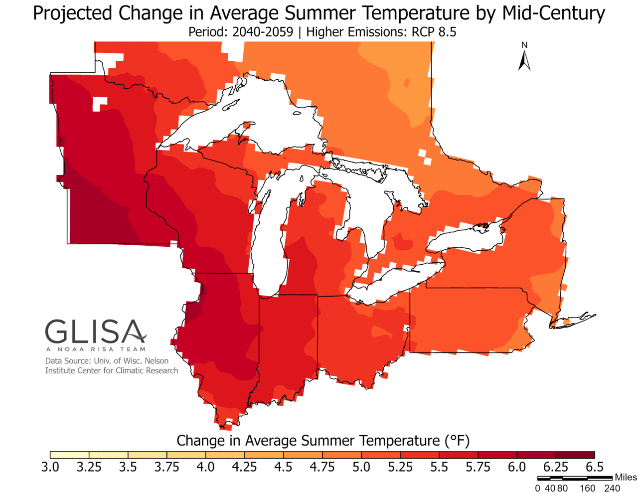 Great Lakes Regional Climate Change Maps | GLISA